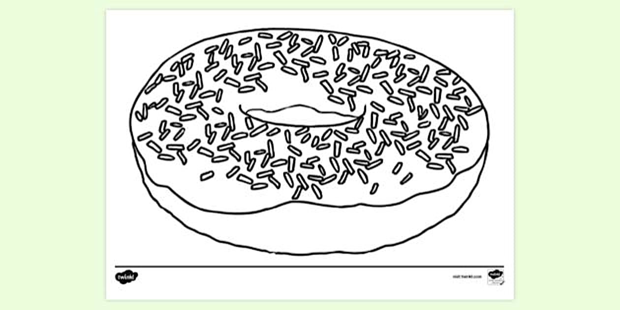 Doughnut Colouring Sheet (teacher made) - Twinkl