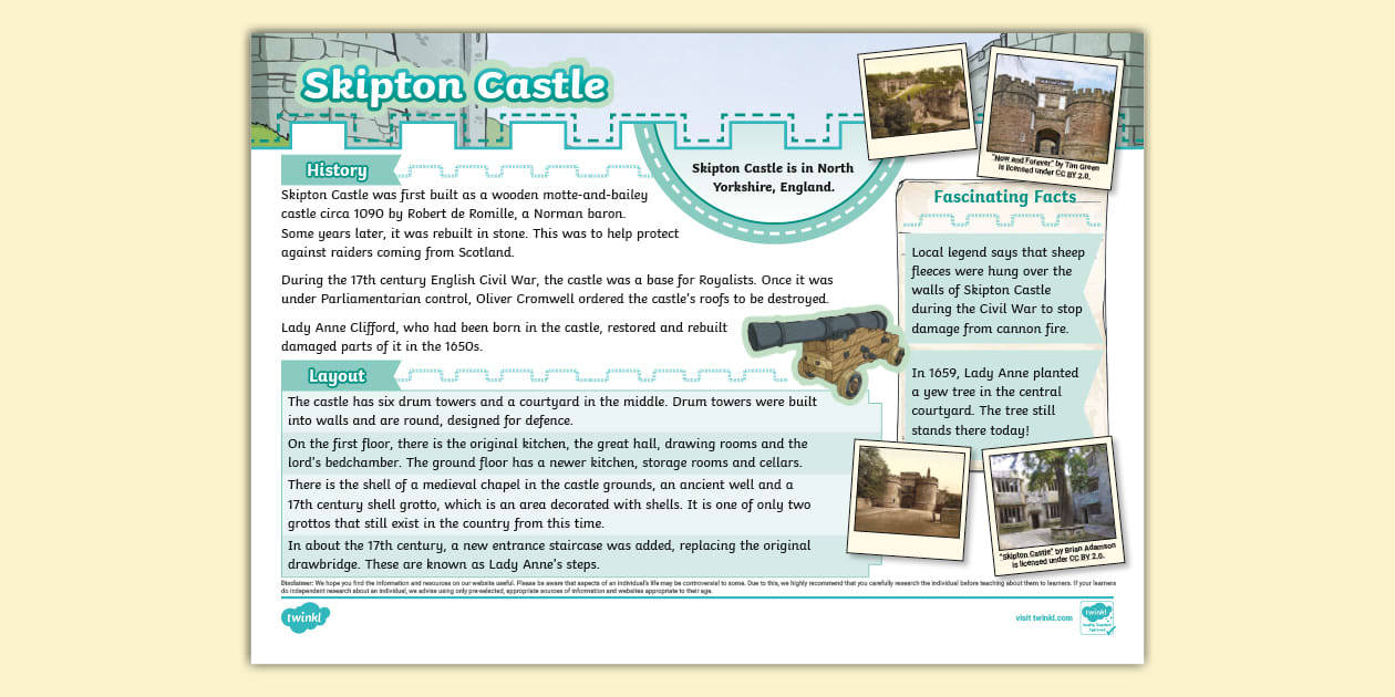 Skipton Castle Fact File (teacher made) - Twinkl