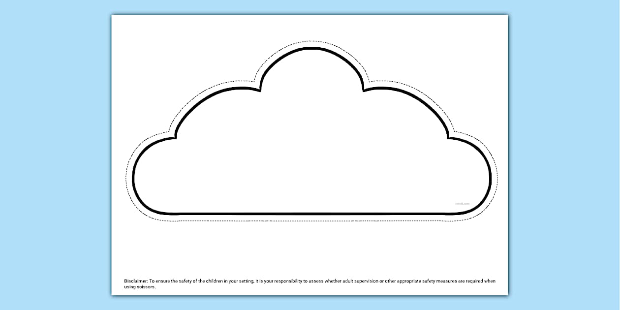 Cloud Emoticon Cut Out (teacher made) - Twinkl