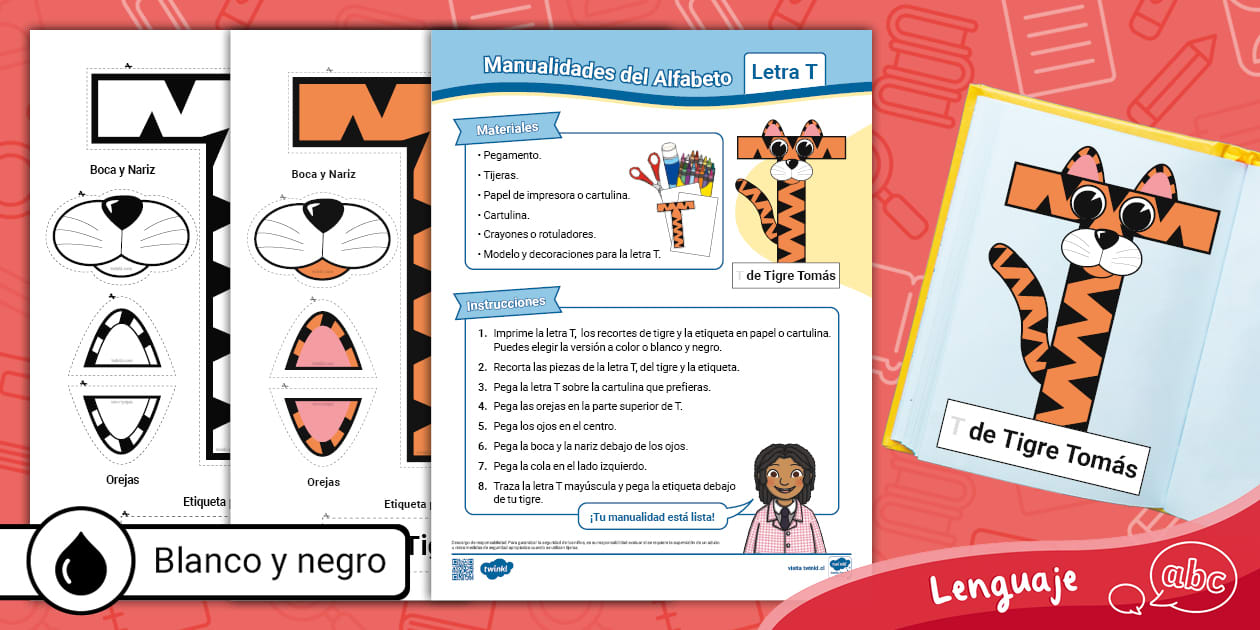 Manualidad Letra T Mayúscula | Actividad de Motricidad Fina