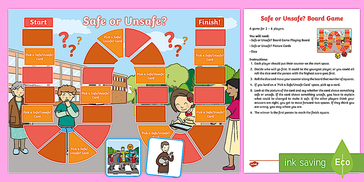 Safe or Unsafe? Board Game - Home Safety Interactive Games