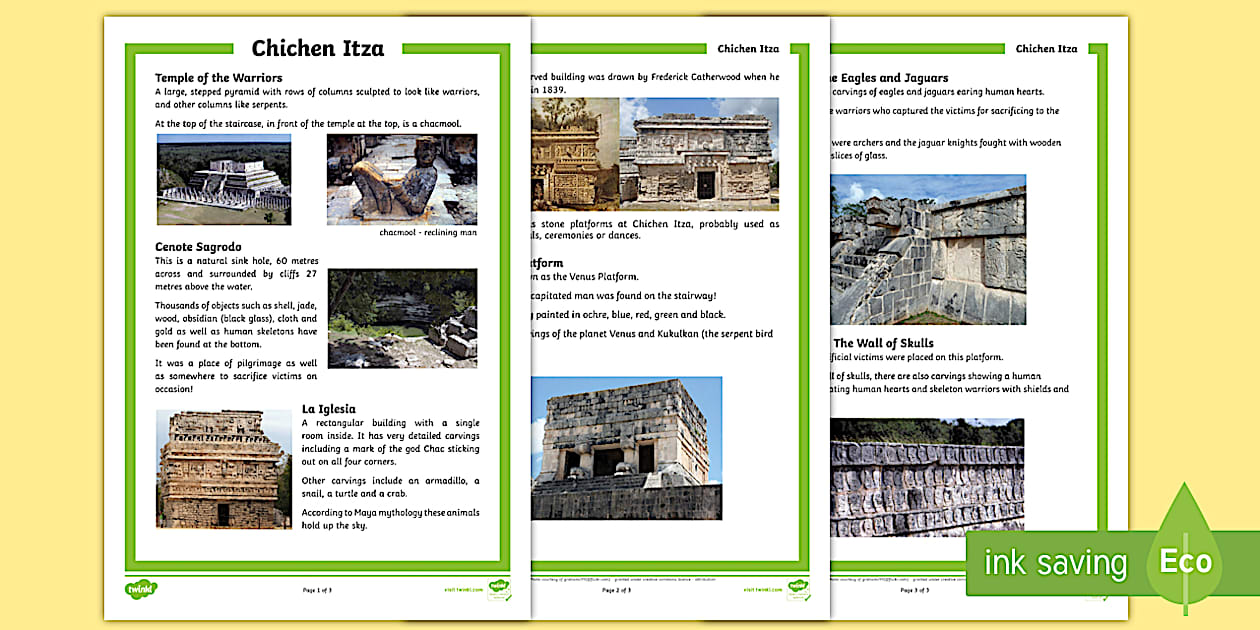 KS2 Maya Civilization Chichen Itza Fact File (teacher made)