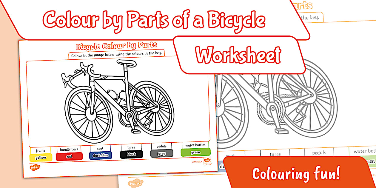 * NEW * Colour by Parts of a Bicycle Worksheet