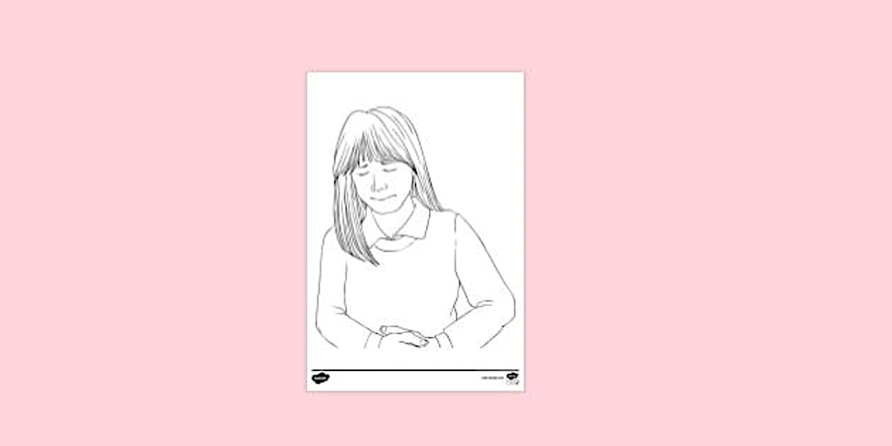 Josephine with Tummy Ache Colouring Sheet | Twinkl - Twinkl