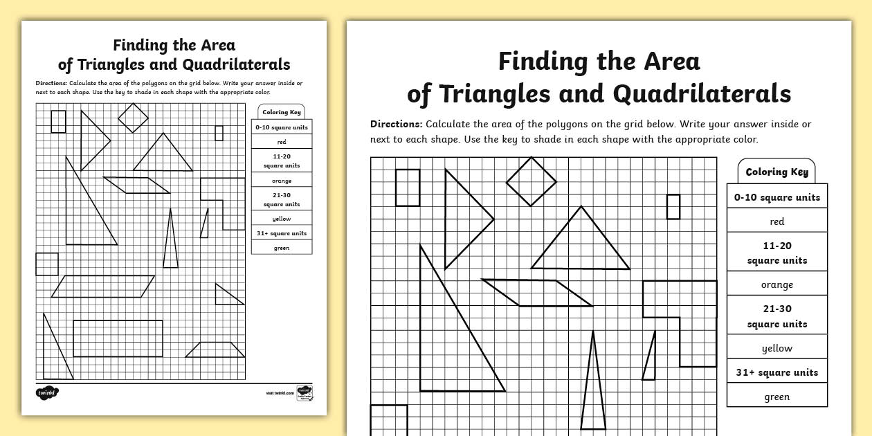 Sixth Grade Finding the Area of Triangles and Quadrilaterals on a Grid