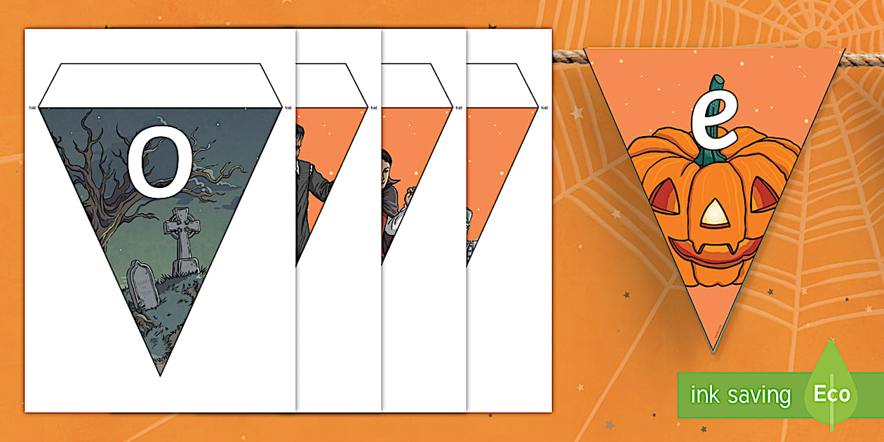 Halloween Display Bunting Gaeilge (l'enseignant a fait)