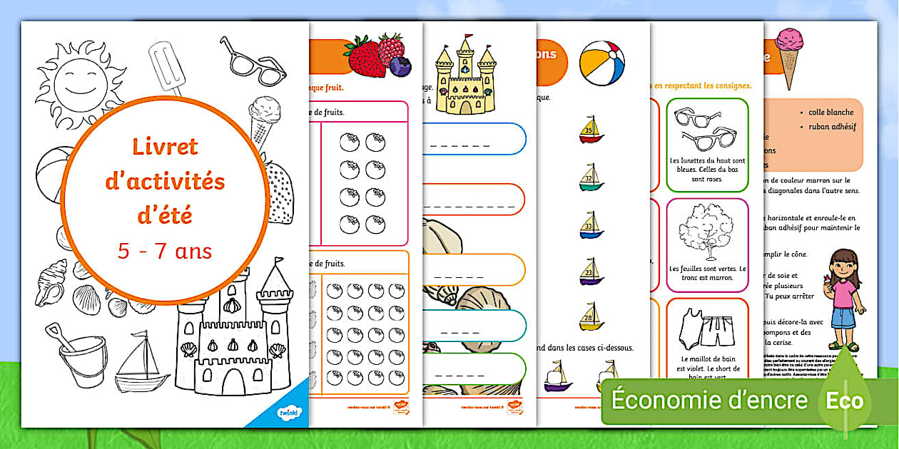 Livret d'activités de l'été pour 5-7 ans (teacher made)