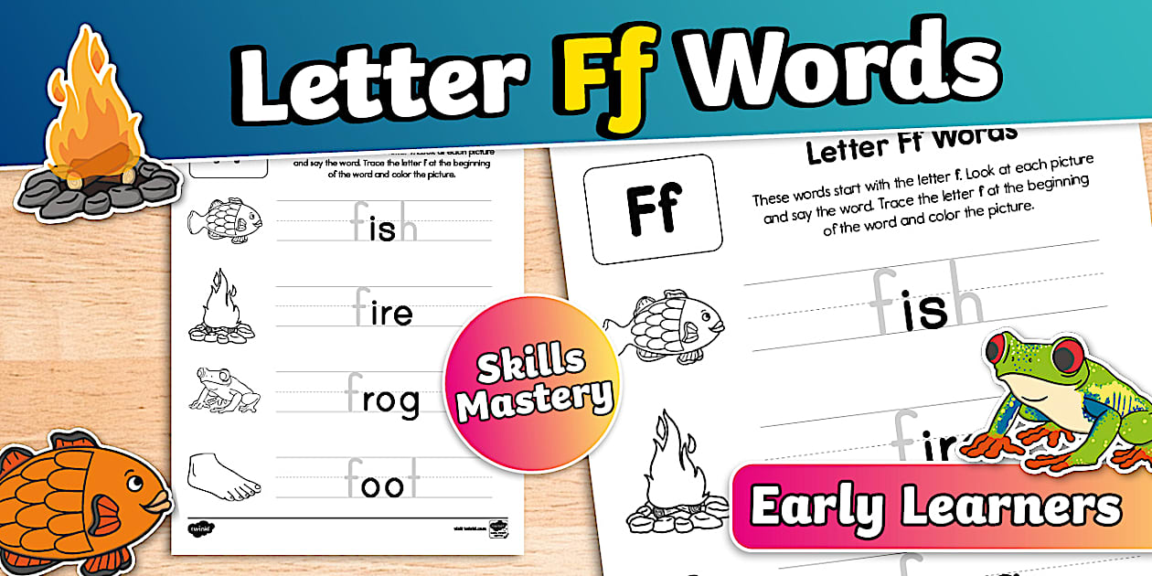 Letter Ff Words: Letter Recognition Worksheet for PreK-K