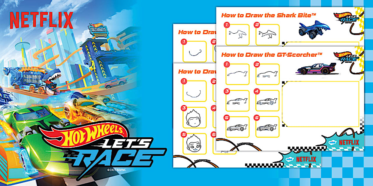 How to Draw a Hot Wheel Car Step By Step Activity Sheet