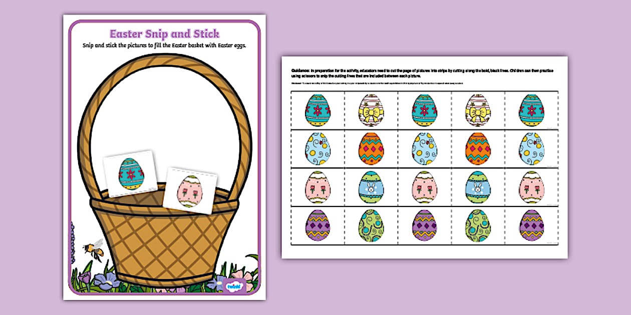 Easter Snip and Stick Cutting Activity | Twinkl - Twinkl