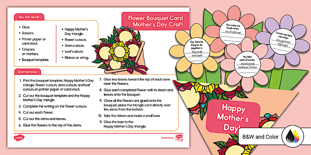 Flower Bouquet Card | Mother's Day | Twinkl USA - Twinkl