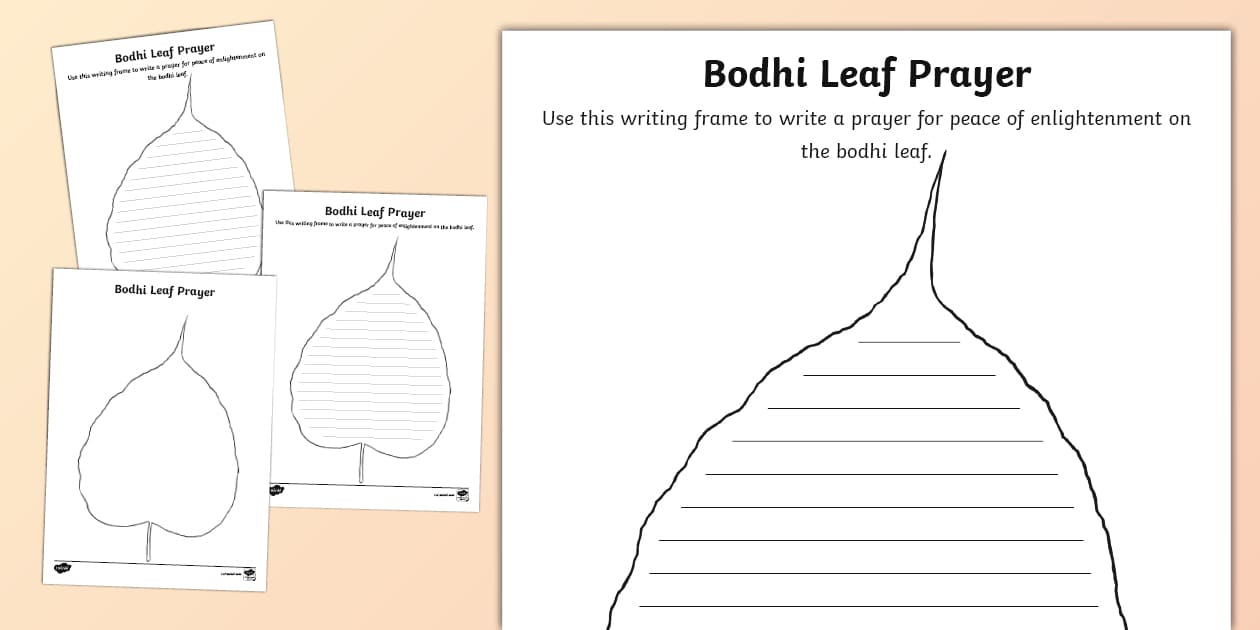 Bodhi Leaf Prayer Writing Frame - Twinkl RE