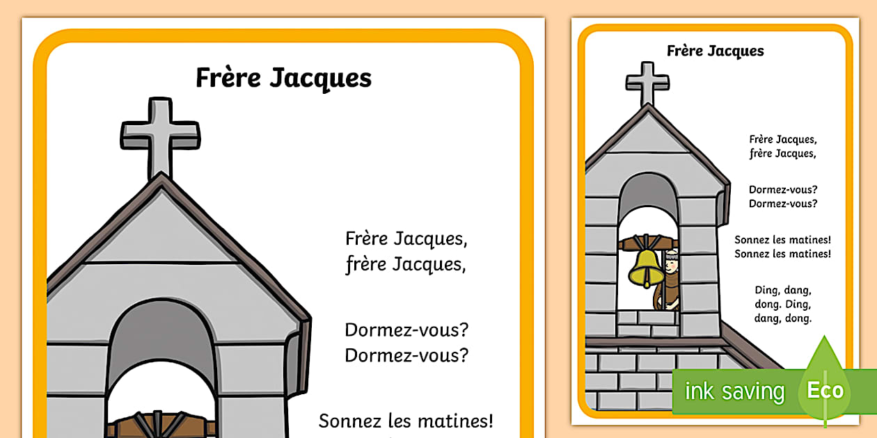 Frére Jacques Nursery Rhyme | Frère Jacques Poster | Twinkl