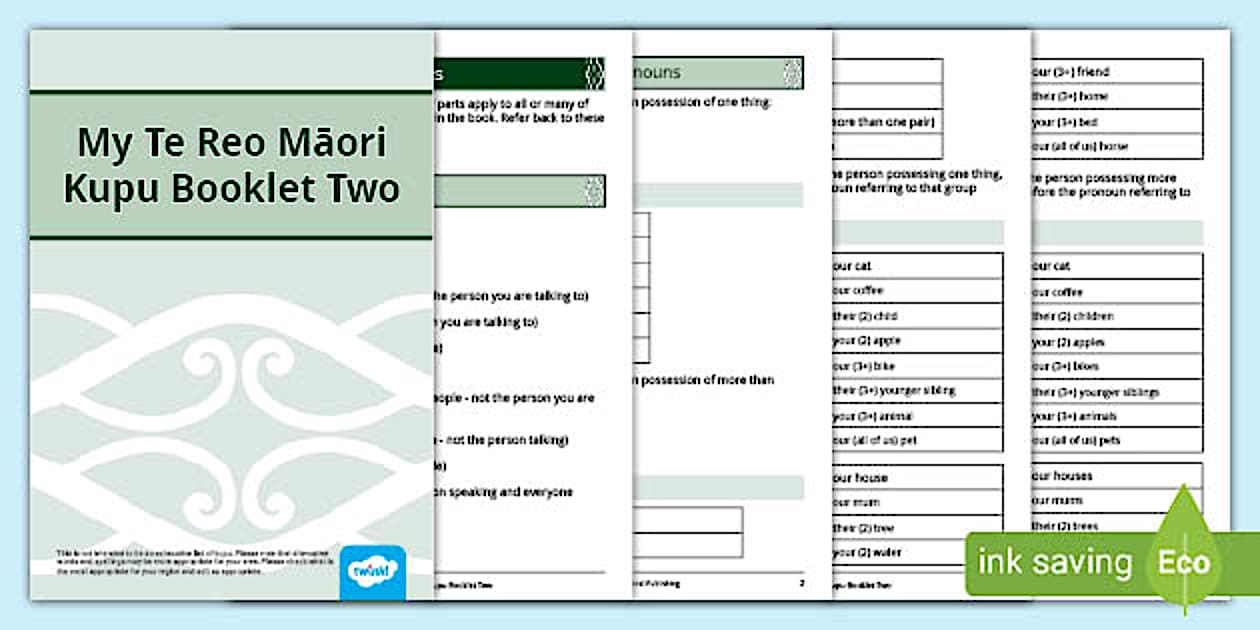 My Te Reo Māori Kupu Booklet 2