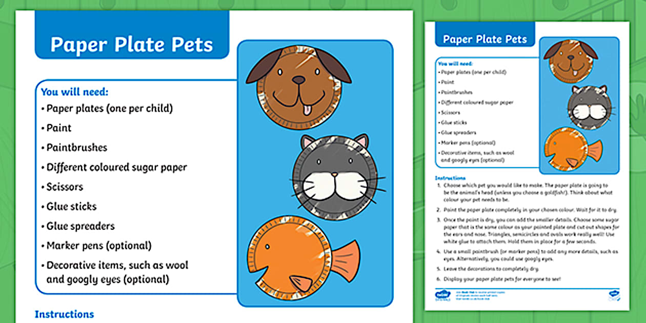 Paper Plate Pets | Easy Paper Plate Crafts (Teacher-Made)