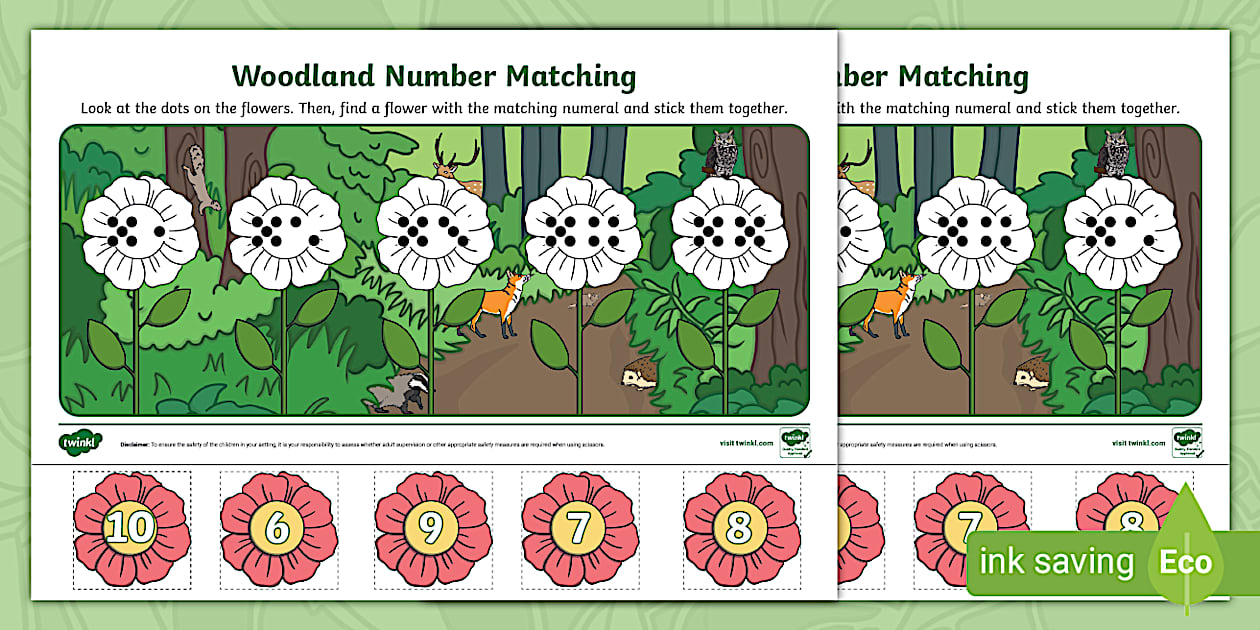 👉 Woodland 6-10 Number Matching Activity | Twinkl