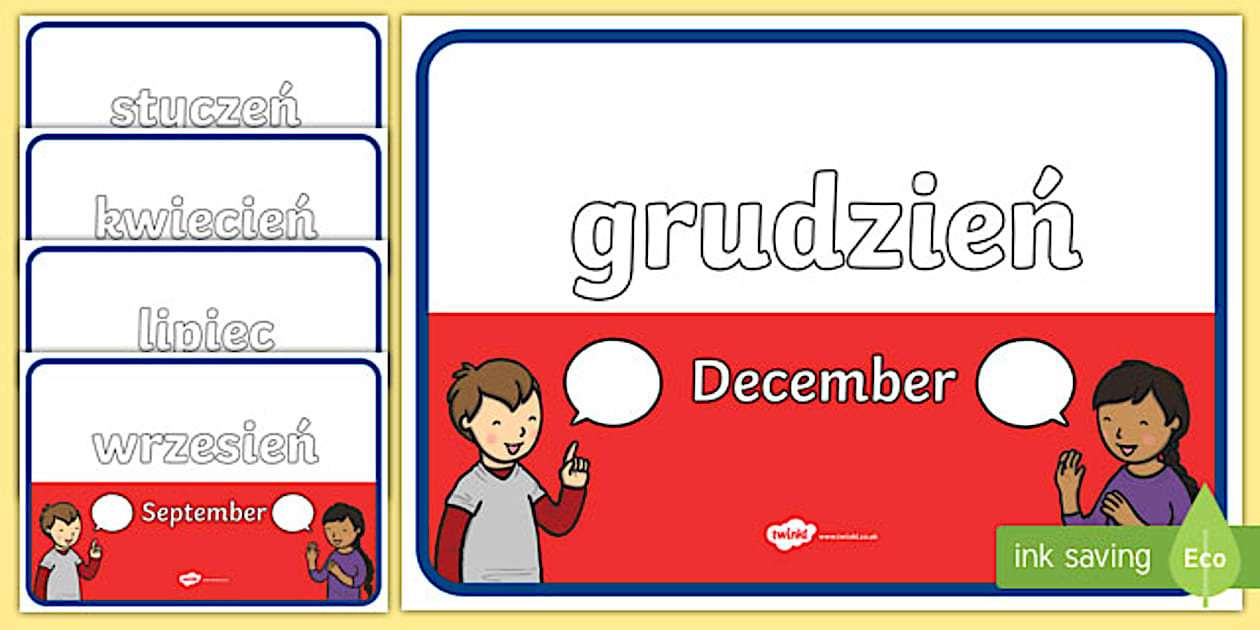 Polish Months of the Year A4 Display Poster (teacher made)