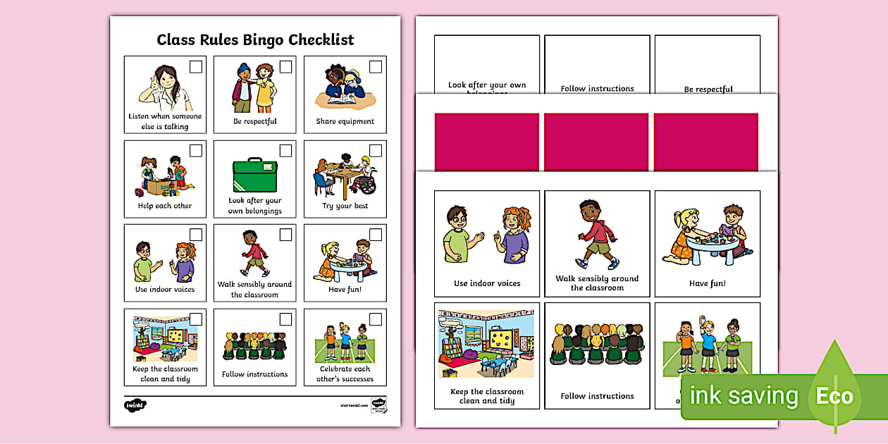 Class Rules Bingo Game - Twinkl - KS1 - Twinkl