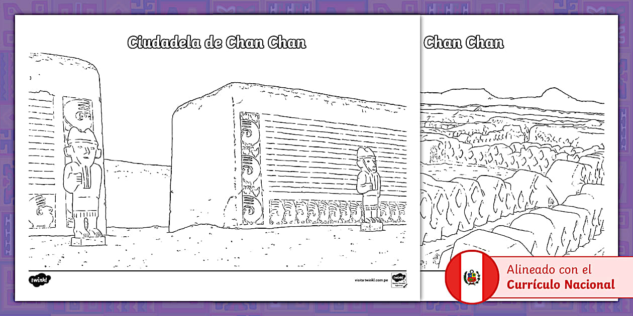 Hoja de colorear: Ciudadela de Chan Chan- Guía de trabajo