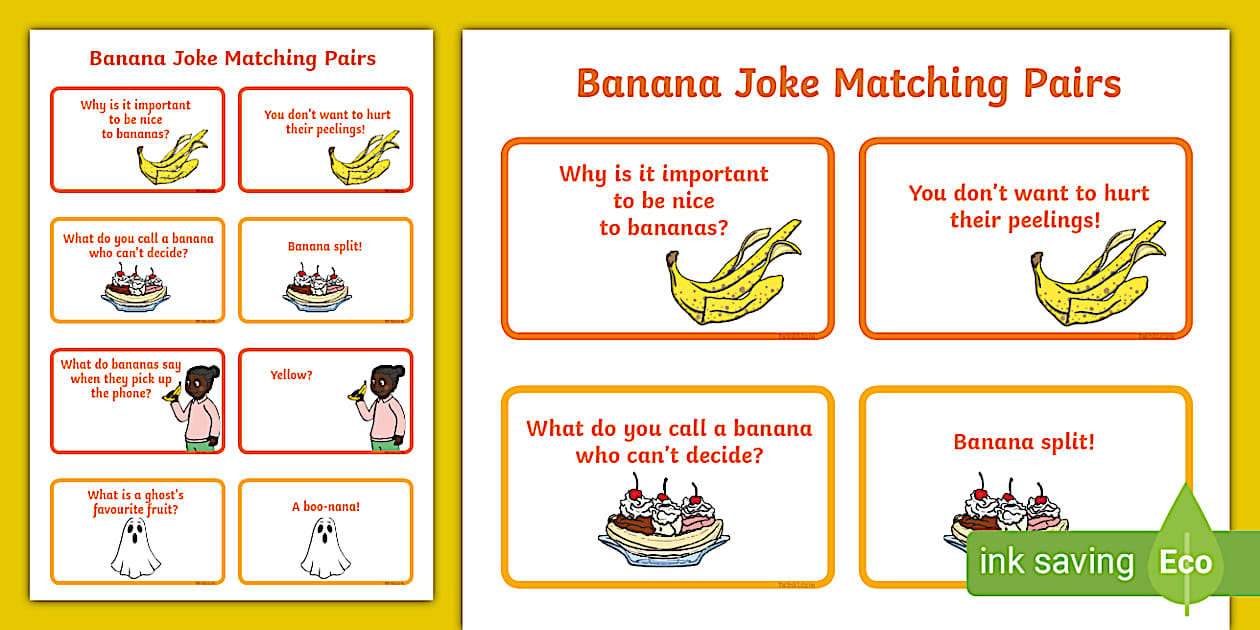 Banana Joke Matching Pairs (teacher made) - Twinkl