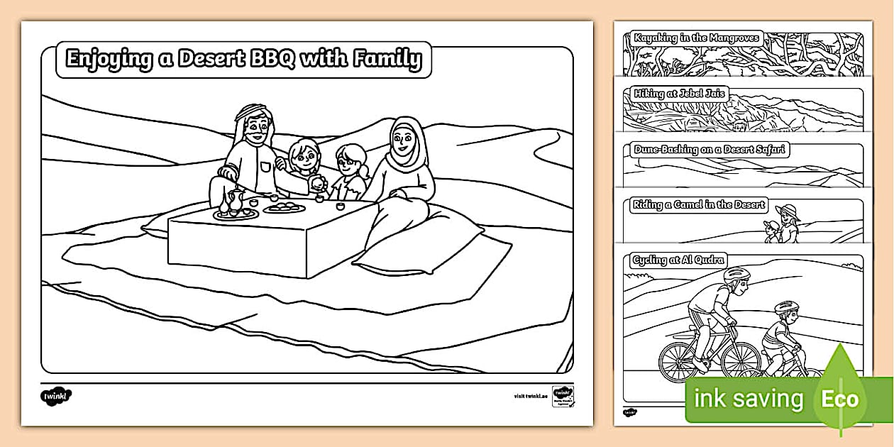 Winter in the UAE Colouring Pages (teacher made) - Twinkl
