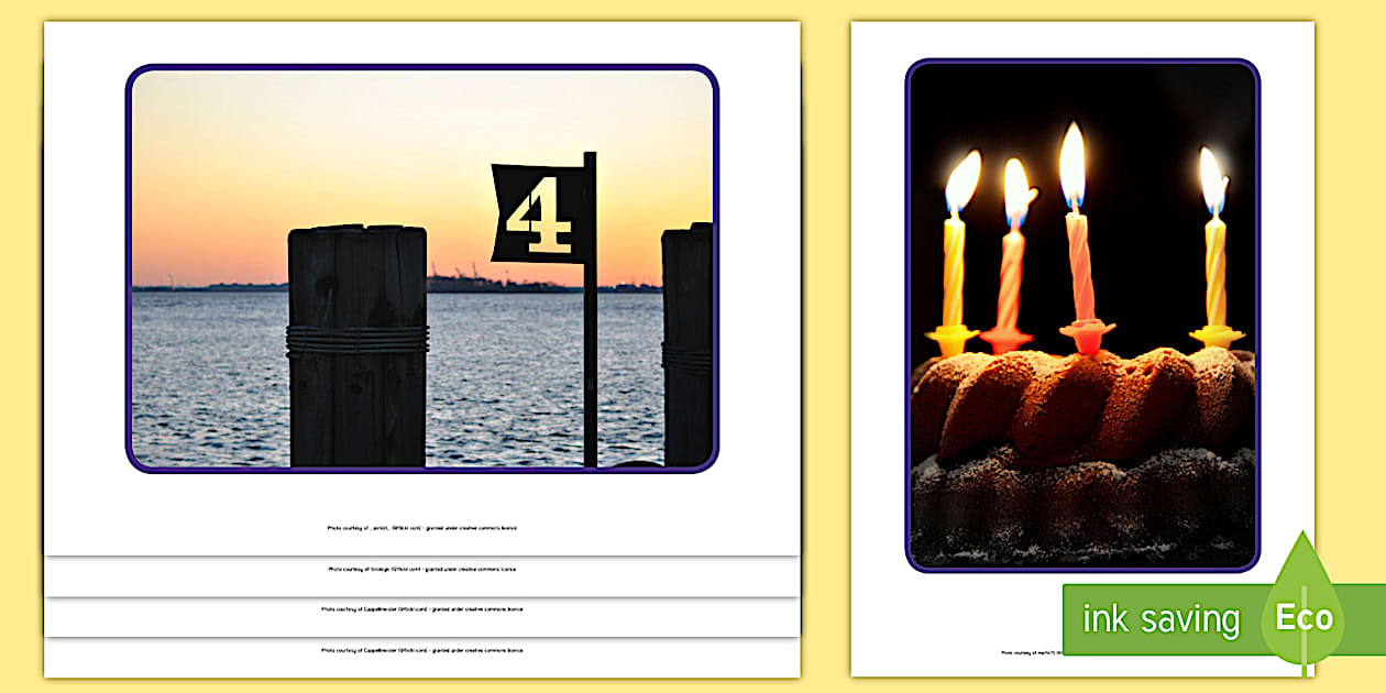All about the Number '4' Photo Pack (teacher made) - Twinkl