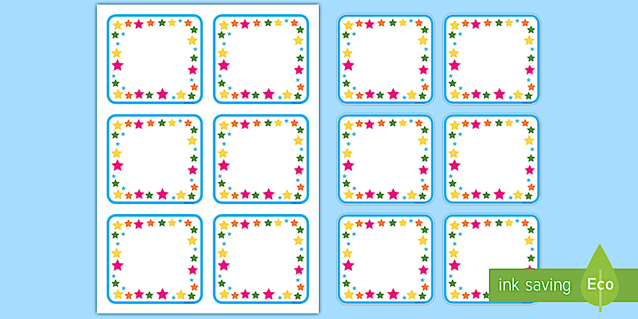 👉 Editable Multicoloured Stars Labels | Pegs, Drawers & Names