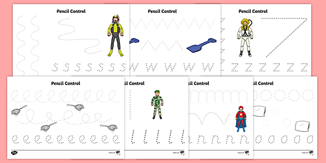 Action Toy Pencil Control Sheets (teacher made) - Twinkl