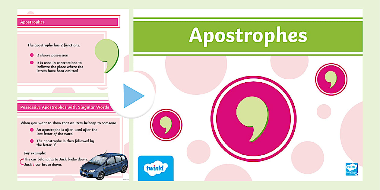 Apostrophes PowerPoint (ティーチャーメイド)