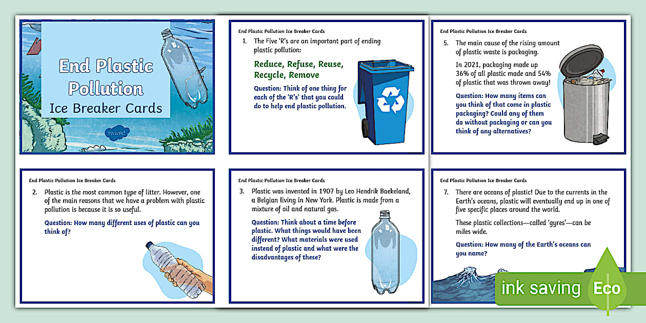 KS2 Earth Day End Plastic Pollution Ice Breaker Cards