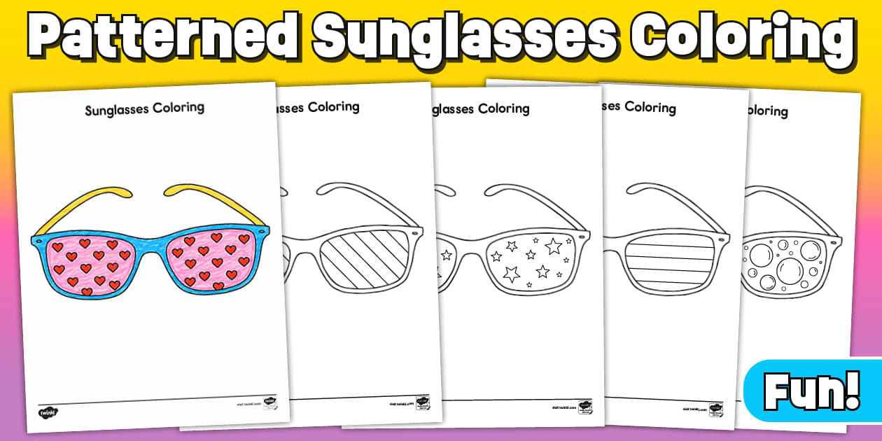 Patterned Sunglasses Coloring Pages