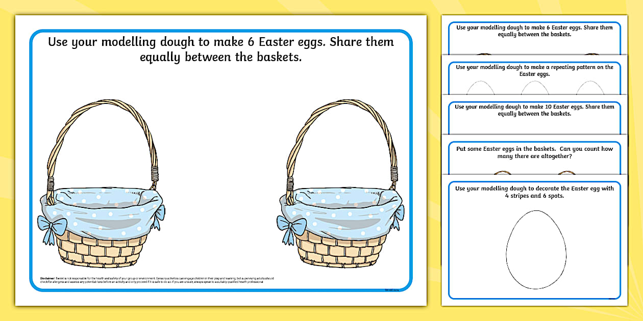 Easter Maths Modelling Dough Mats (teacher made) - Twinkl