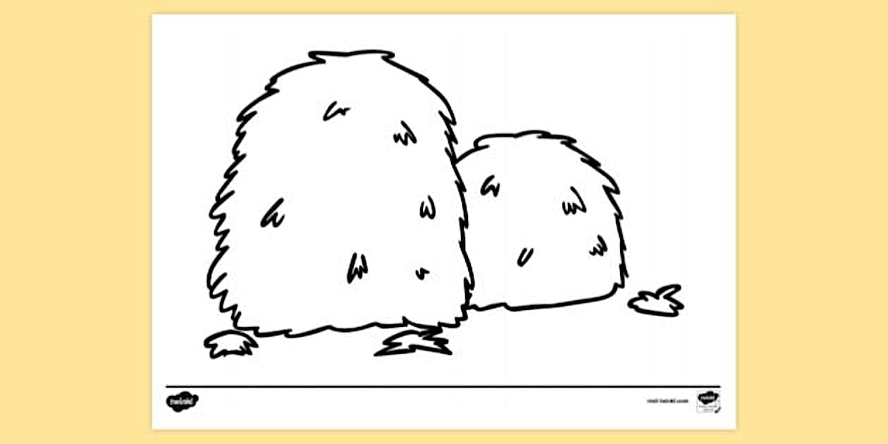 Piles of Straw Colouring Sheet - Primary Resources - Twinkl