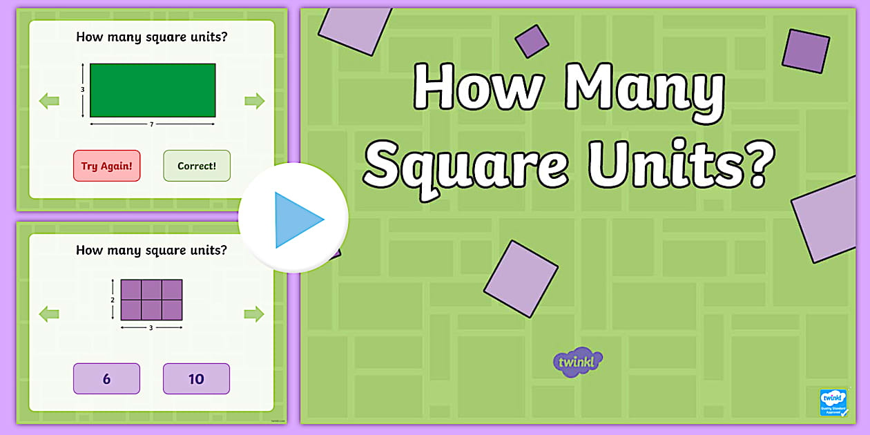 How Many Square Units? Find the Area in Square Units PowerPoint for 3rd-4th