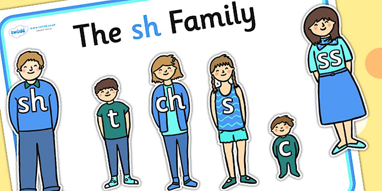 Sh Sound Family Cut Outs (teacher made) - Twinkl