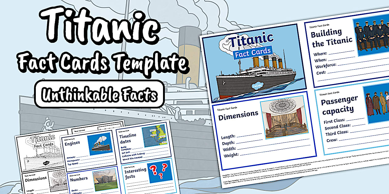 Titanic Fact Cards Template