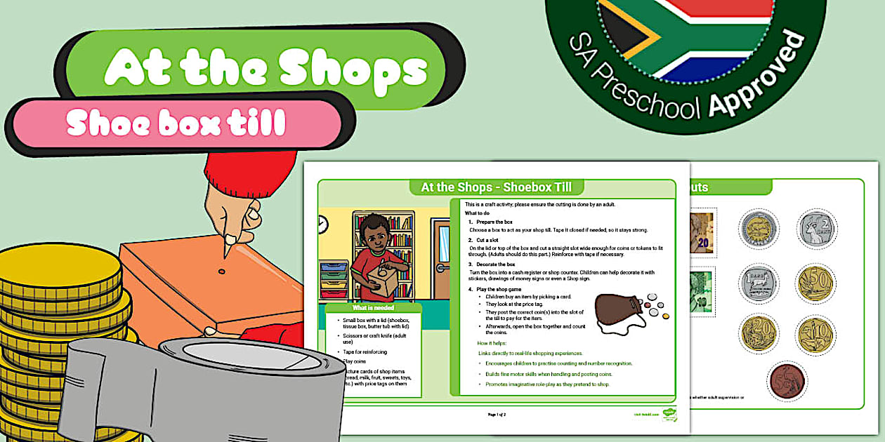 Preschool: At the Shops- Shoebox Till- Craft Instructions