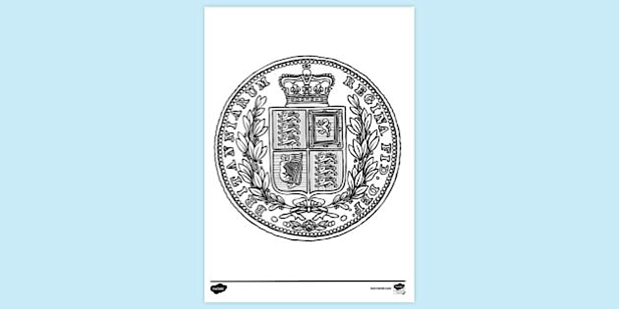 Sovereign Coin Back Colouring Sheets | Colouring Pages