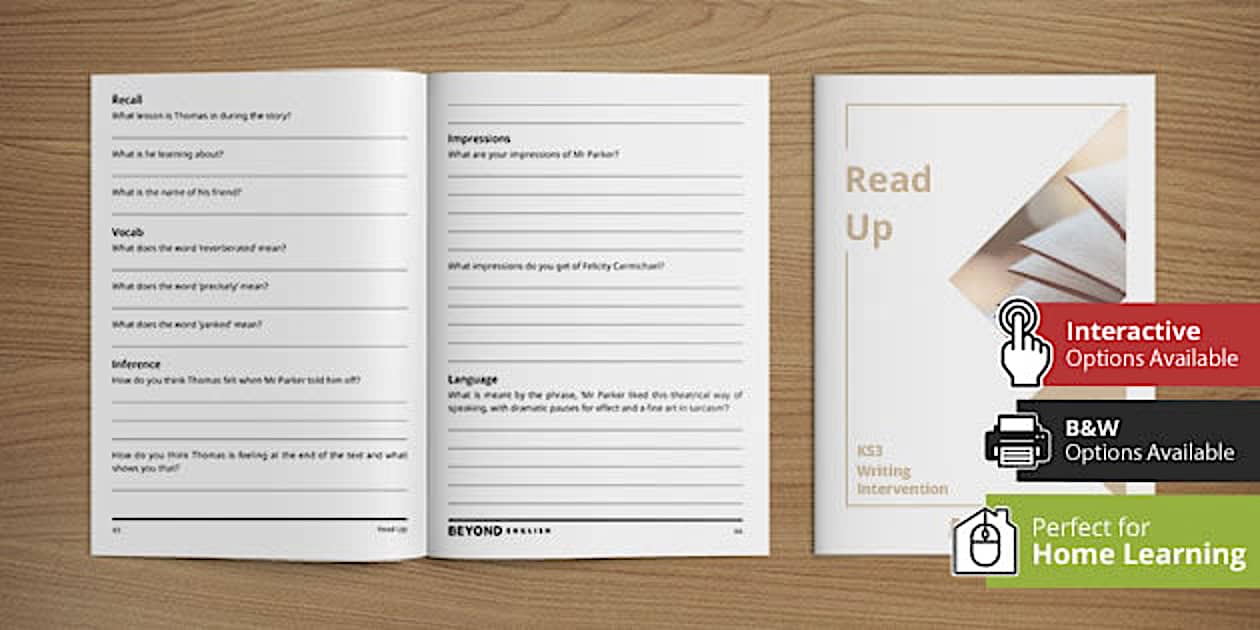 Editable Read Up: A KS3 Reading Intervention Booklet