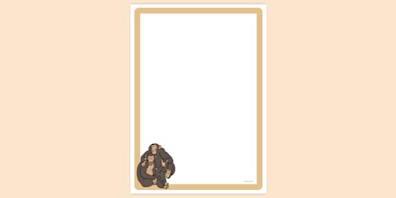 Simple Blank Chimp Page Border | Page Borders | Twinkl