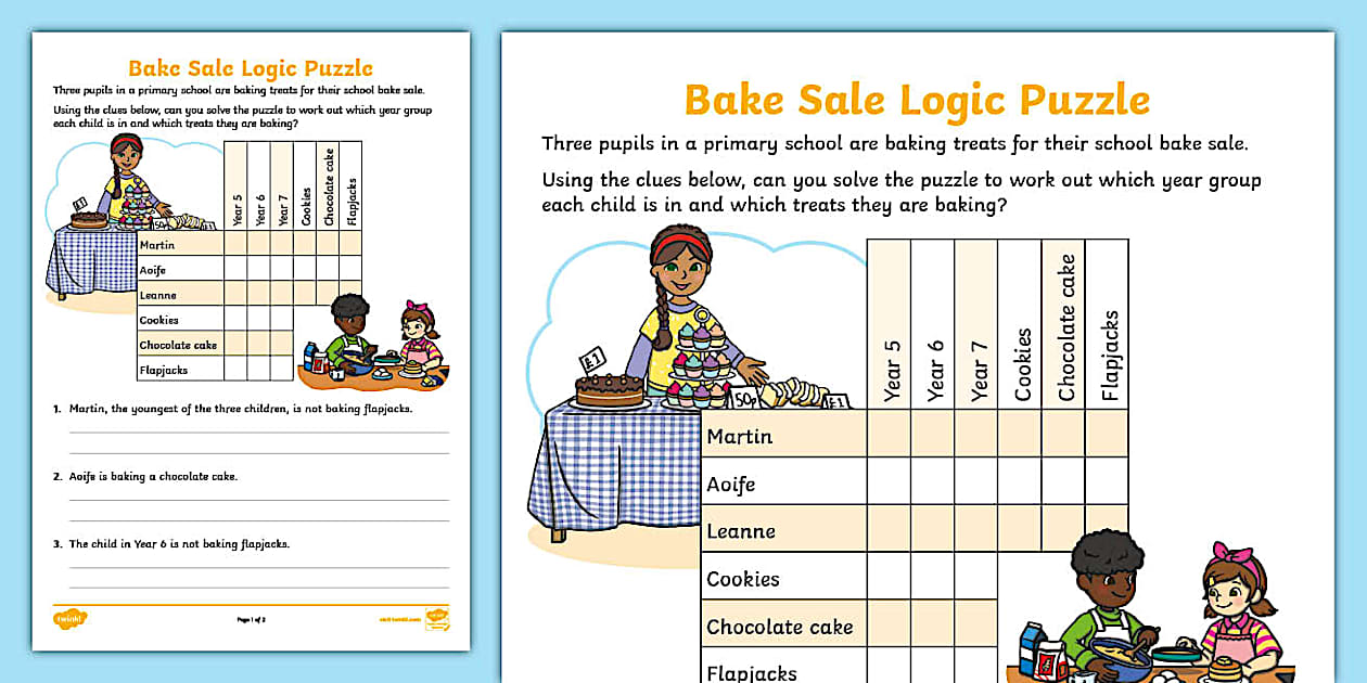 * NEW * Fast Finishers Bake Sale Logic Puzzle - Twinkl