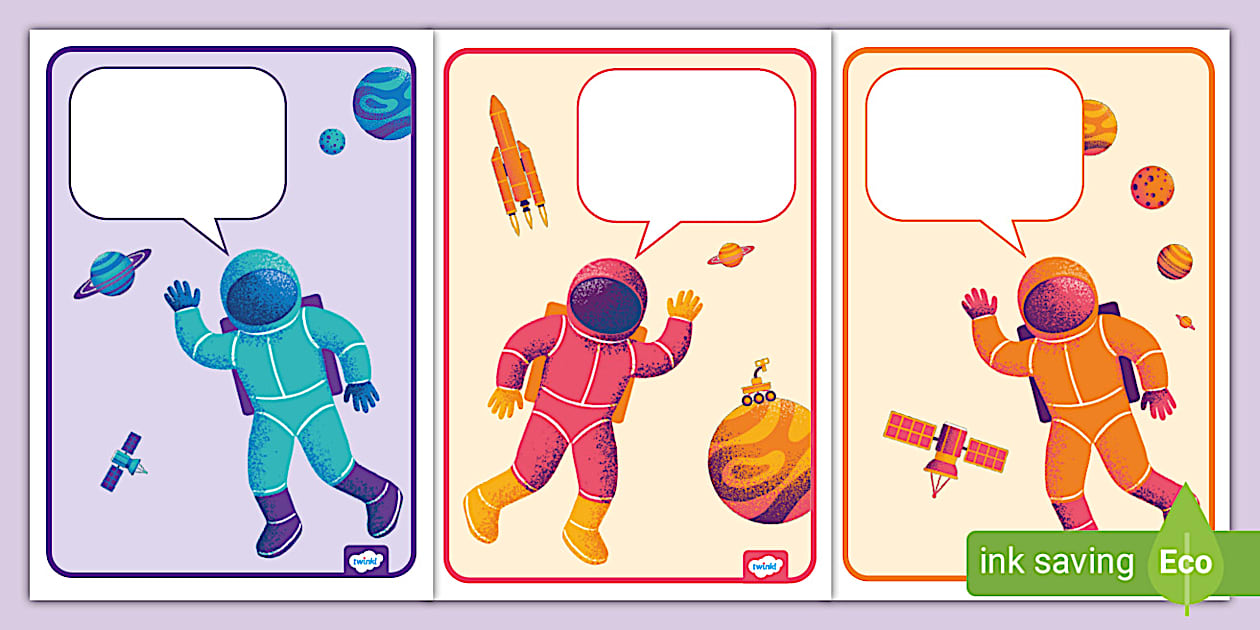 Space-Themed Speech Bubble Posters (teacher made) - Twinkl