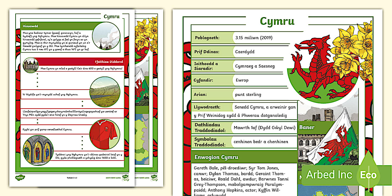 Ffeil Ffeithiau am Gymru (Hecho por educadores) - Twinkl