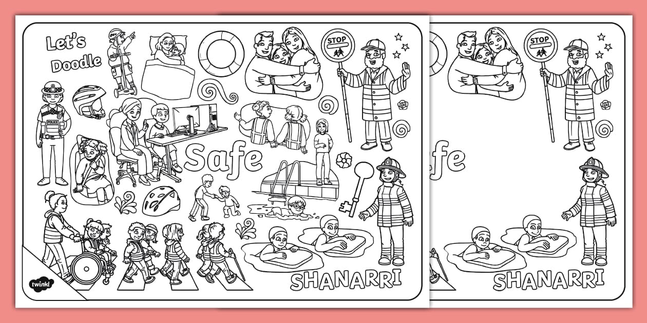 Let's Doodle About Safe SHANARRI Colouring Pages - Twinkl