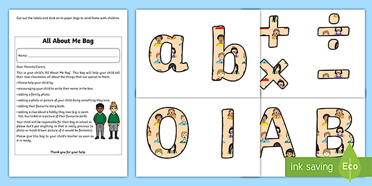 All About Me Bag Starting School Activity (teacher made)