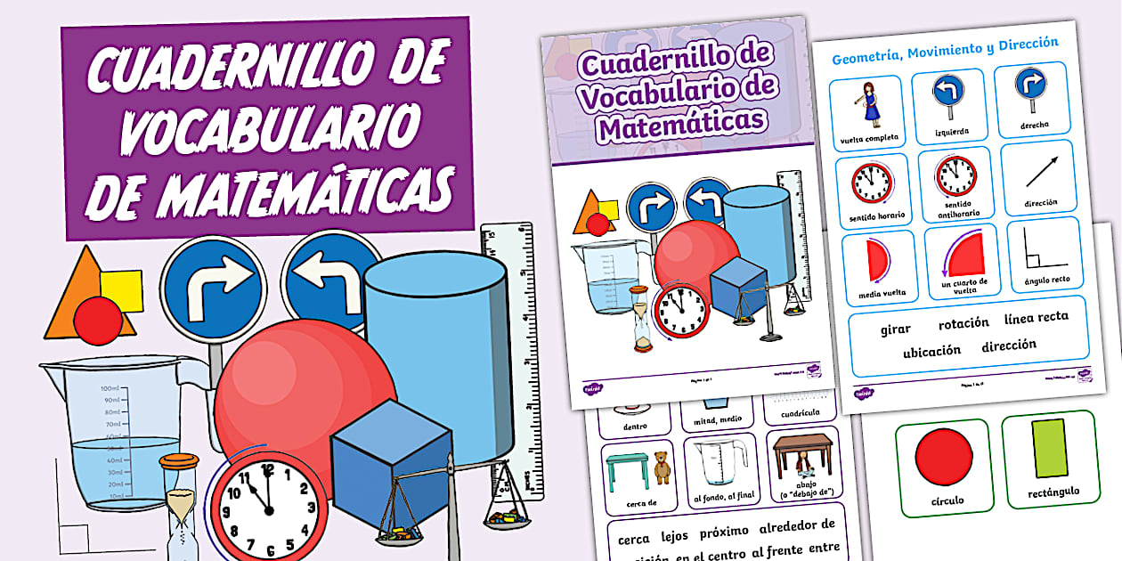Cuadernillo de Matemáticas: Vocabulario - Twinkl Colombia