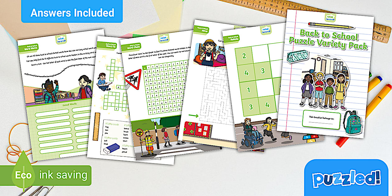 Back to School Puzzle Variety Pack Activity Booklet - Twinkl
