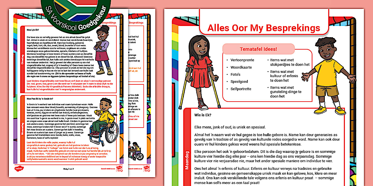 Voorskool - Alles Oor My - Kringtyd Besprekingsbladsye