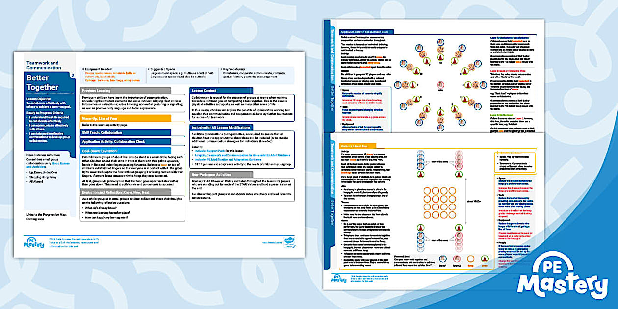 PE Mastery: LKS2 Teamwork & Communication L2-Better Together