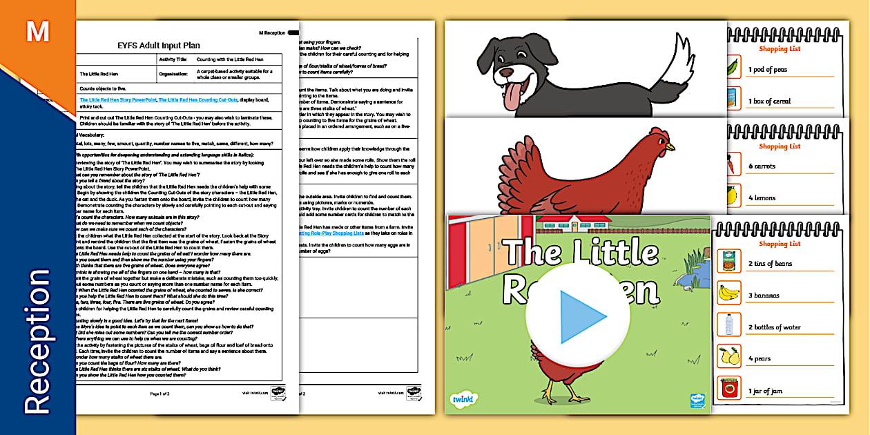 Kindergarten Counting with the Little Red Hen Plan and Resource Pack